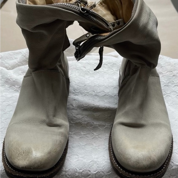 A.S.98 | Shoes | As98 Taupe Leather Boots With Folded Design | Poshmark